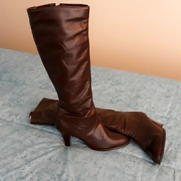 Cobbies | Shoes | Brown Leather Knee High Boots | Poshmark